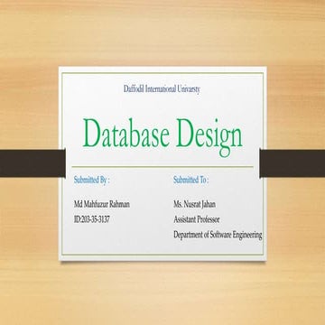 Database Design | PPT