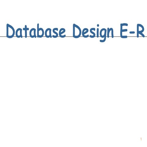 Database Design E R 2009 | PPT