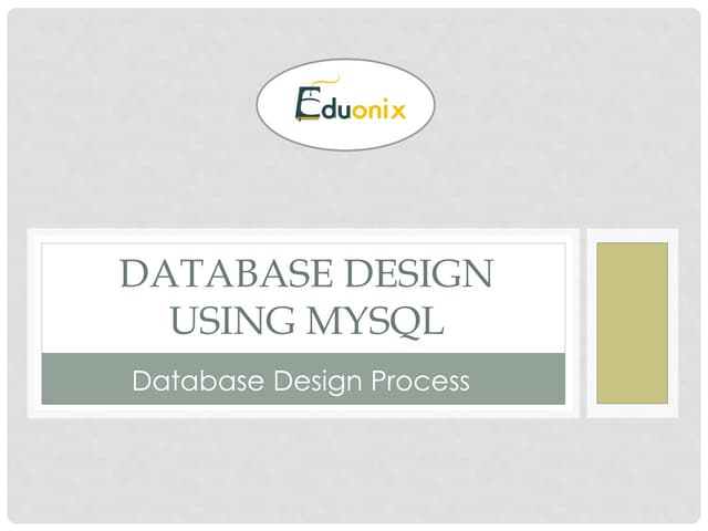 Learn Database Design With Mysql Chapter 6 Database Design Process Ppt