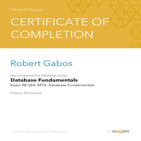 CBT Nuggets - Database Fundamentals Exam 98-364 MTA | PDF