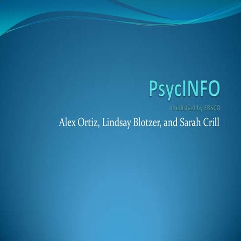 Database group exploration psyc info | PPT