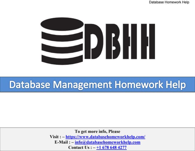Database Management Assignment Help Ppt