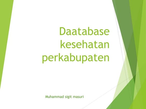 Database kesehatan perkabupaten | PPT