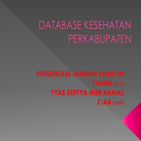 Database kesehatan perkabupaten | PPTX