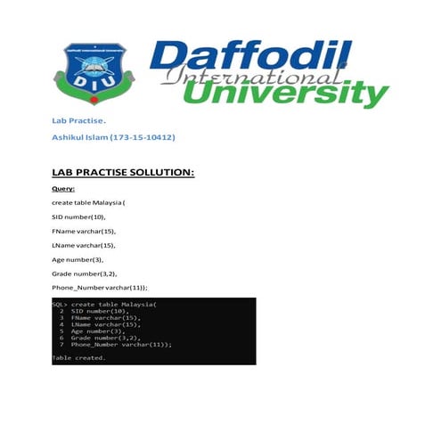Data base lab practise 1 | PDF | Free Download