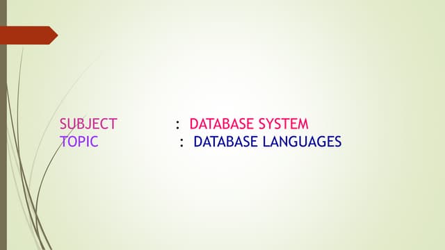 Database Language Pptpptx Databases Computer Software And Applications