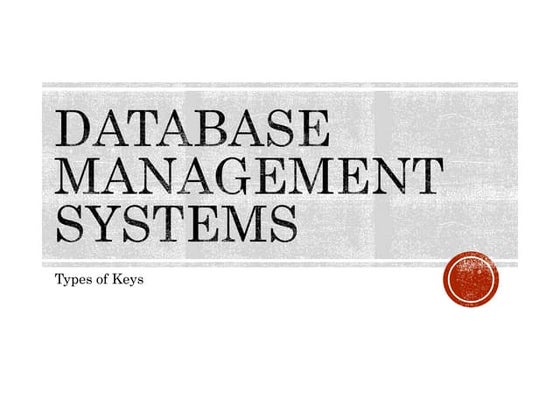 DBMS Keys | PPT