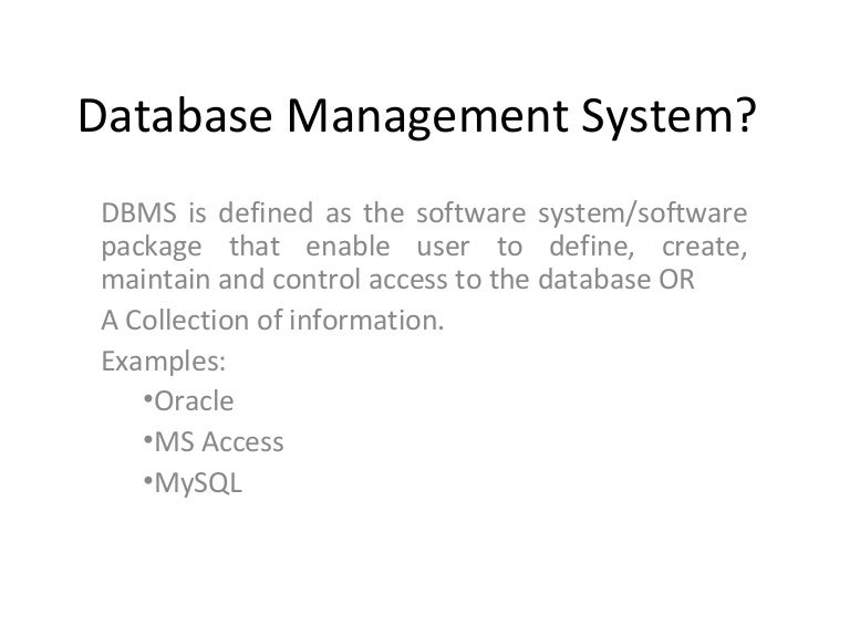 Database management system