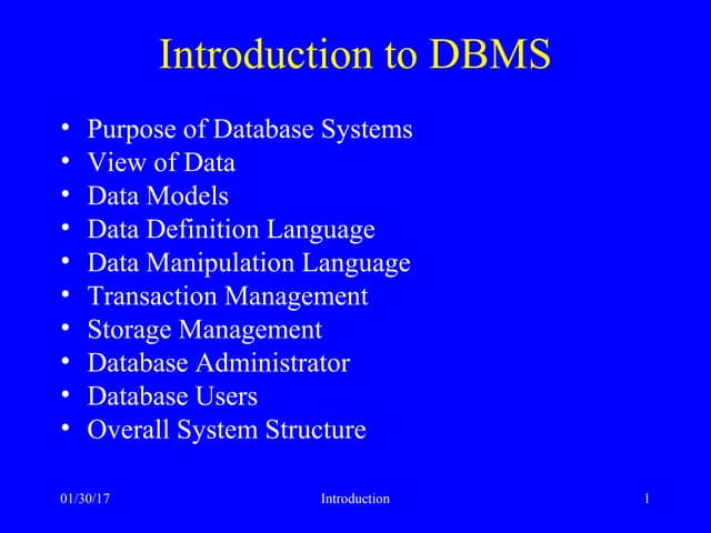 1. Introduction to DBMS