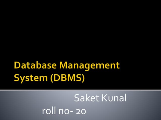Database Management System Dbms Pptx Databases Computer Software And Applications