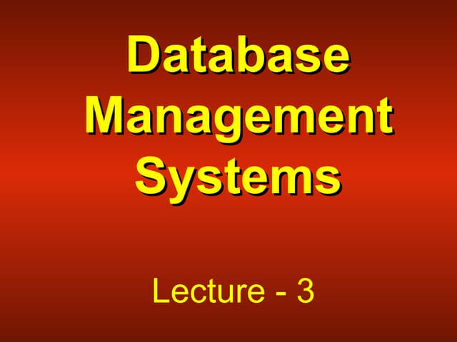 Database Management Systems Cs403 Power Point Slides Lecture 03 Ppt