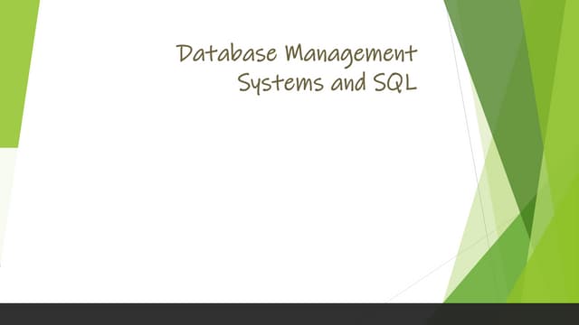 Database Management Systems And Sql Server Pptx