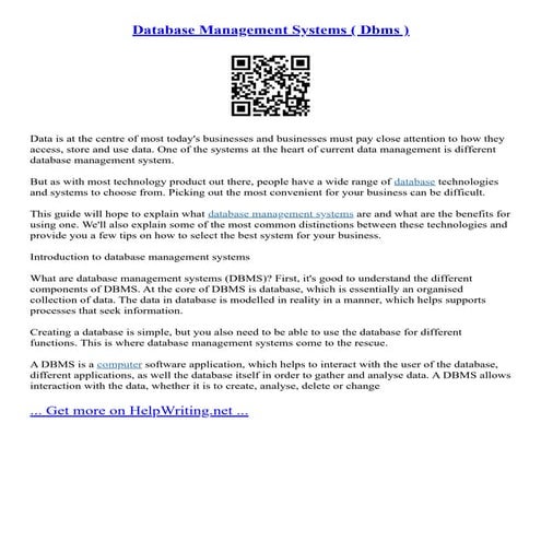 Database Management Systems Dbms Pdf