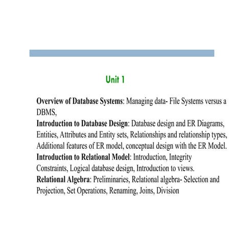 Database Management Systems Lecture Notes Unit 1ppt 0306