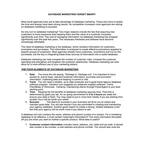 Database marketing | PDF