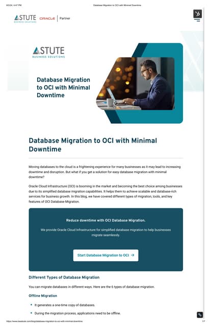 Database Migration To Oci With Minimal Downtimepdf
