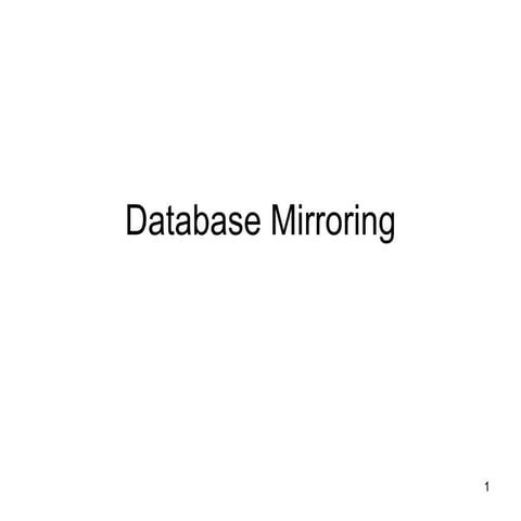 Database Mirroring Setup Ppt