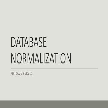 Database Normalization Ppt