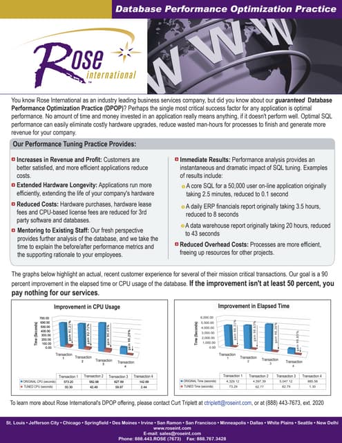 Database Performance Optimization Practice Pdf Databases Computer Software And Applications