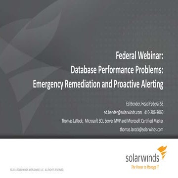 Database Performance Problems Emergency Remediation And Proactive