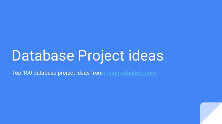 Database project ideas for final year students