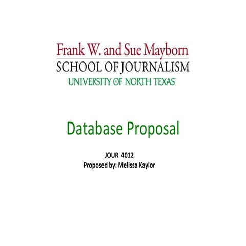 Database Proposal | PPT