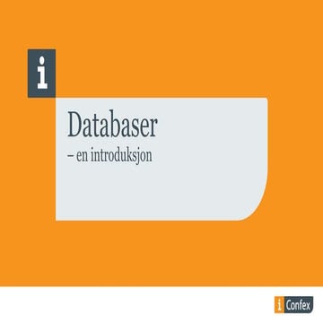 Databaser hva er det? | PPT