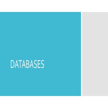 Primary and secondary database | PPT
