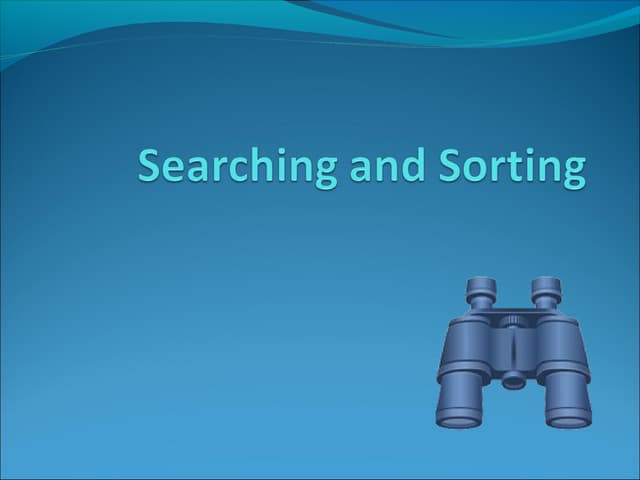 Searching And Sorting Ppt 2231