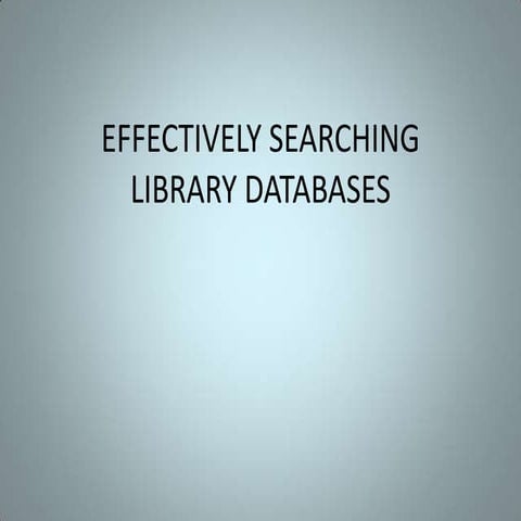 Database searching | PPTX