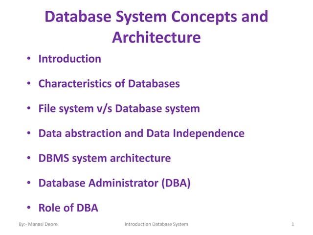 Database System Concepts And Architectureppt Databases Computer 7846