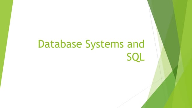 Database Systems And Sql | Pptx