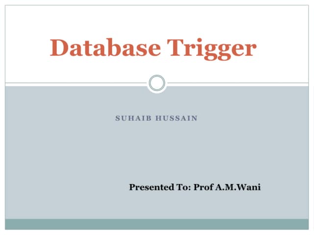 Database Trigger Pdf Databases Computer Software And Applications
