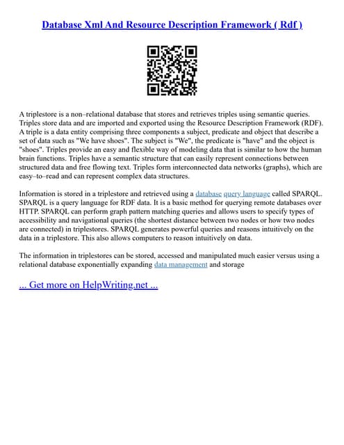 Database Xml And Resource Description Framework Rdf Pdf