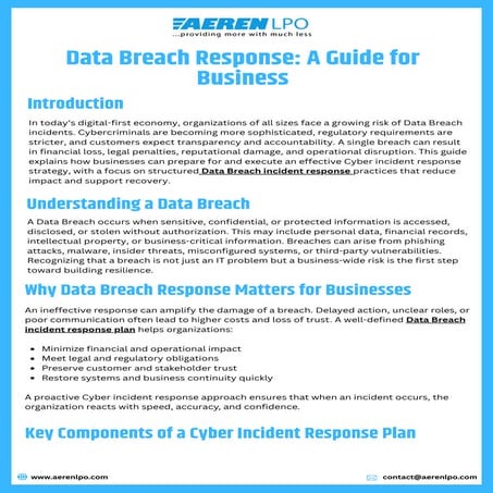 Data Breach Response A Guide for Business - Aerenlpo | PDF