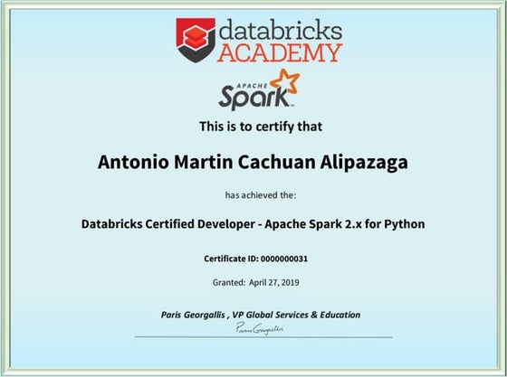 Apache Spark 2.0 with Scala certificate | PPT