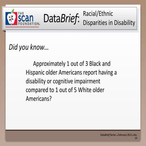 Data brief No. 14 Racial/Ethnic Disparities in Disability | PPT