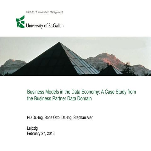 Business Models in the Data Economy: A Case Study from the Business ...