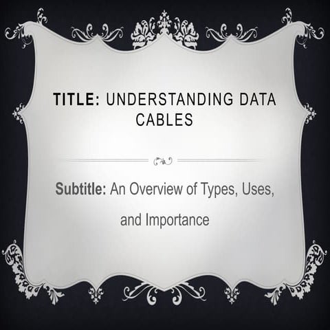 Essential Connectivity: Reliable Data Cables for Fast and Efficient ...