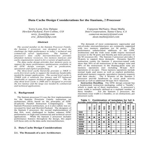 Data cache design itanium 2 | PDF