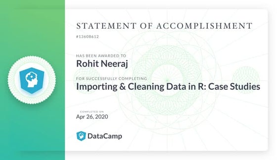 DataCamp_StatementOfAccomplishment_Introduction to R | PPT