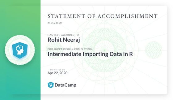 DataCamp_StatementOfAccomplishment_Introduction to R | PPT
