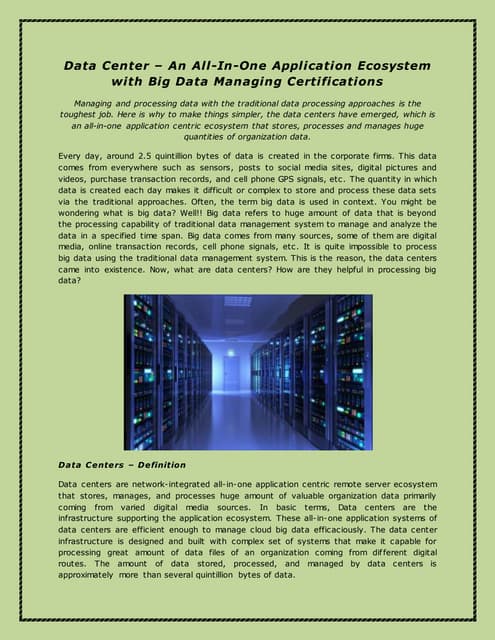 Data Center Services Demystified: The Backbone of Modern Digital Infrastructure | PDF