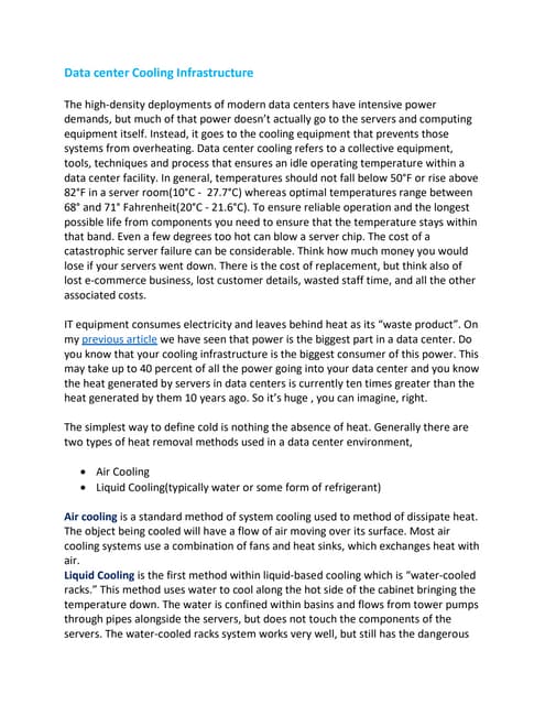 Data Center Cooling Design - Datacenter-serverroom | PPTX