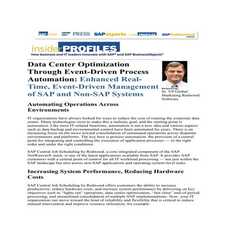 Data Center Optimization Through Event Driven Process Automation Pdf