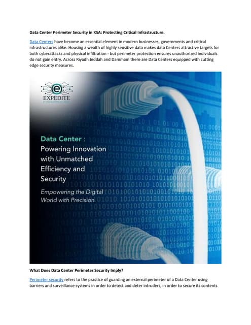 Data Center Perimeter Security in UAE.pdf | Home Security | Home & Garden