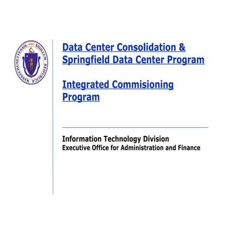 Data Center Program Integrated Commissioning Program Baseline | PPT