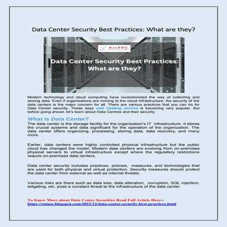 Data Center Security Best Practices pdf (1).docx | Cloud Computing | Internet
