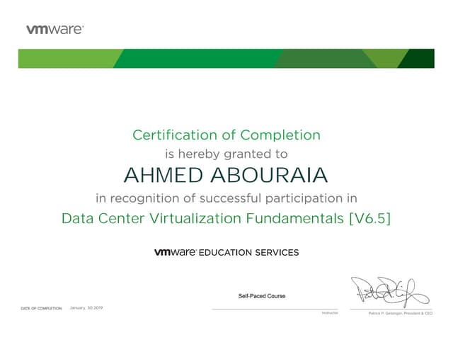 Data Center Virtualization Fundamentals V65 Certificate Ppt