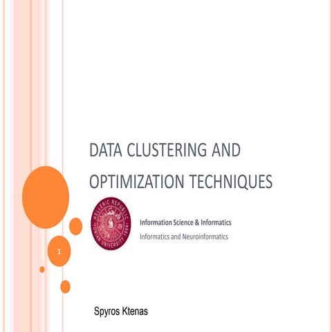 Data Clustering And Optimization Techniques Pptx Computing Technology And Computing